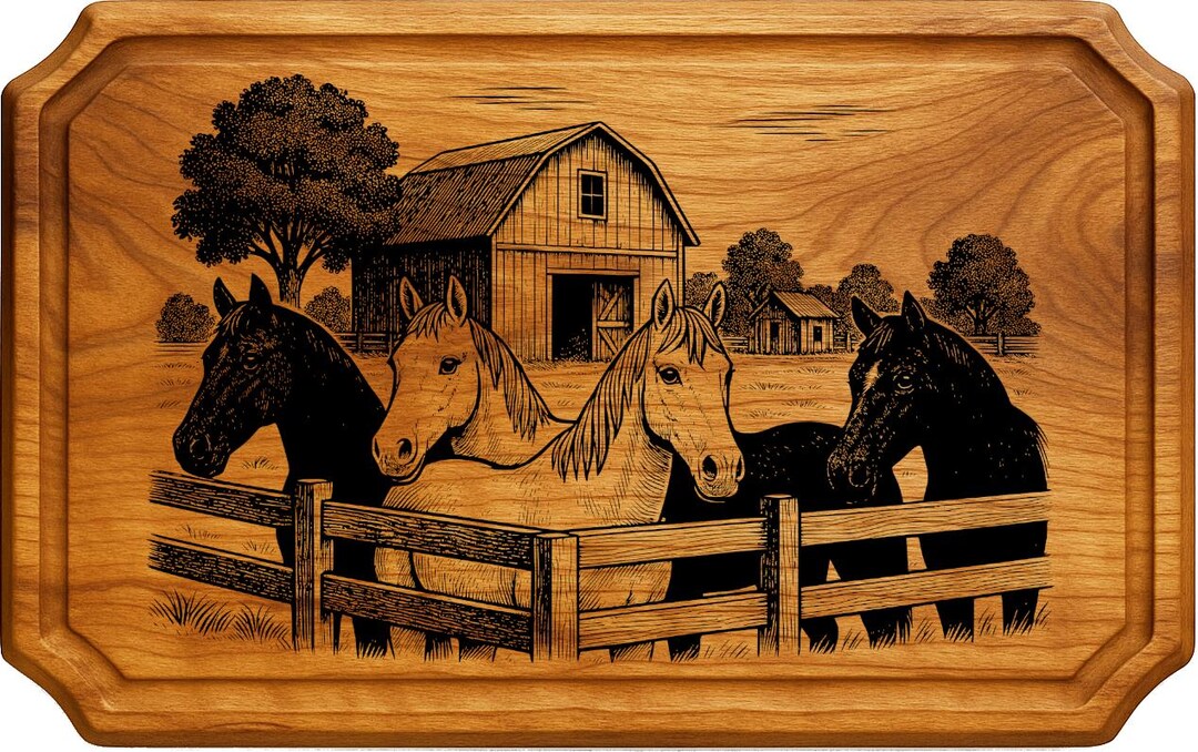 Horse Farm PNG, SVG, DXF Files for Tshirt, Cricut, Laser Engraving ...