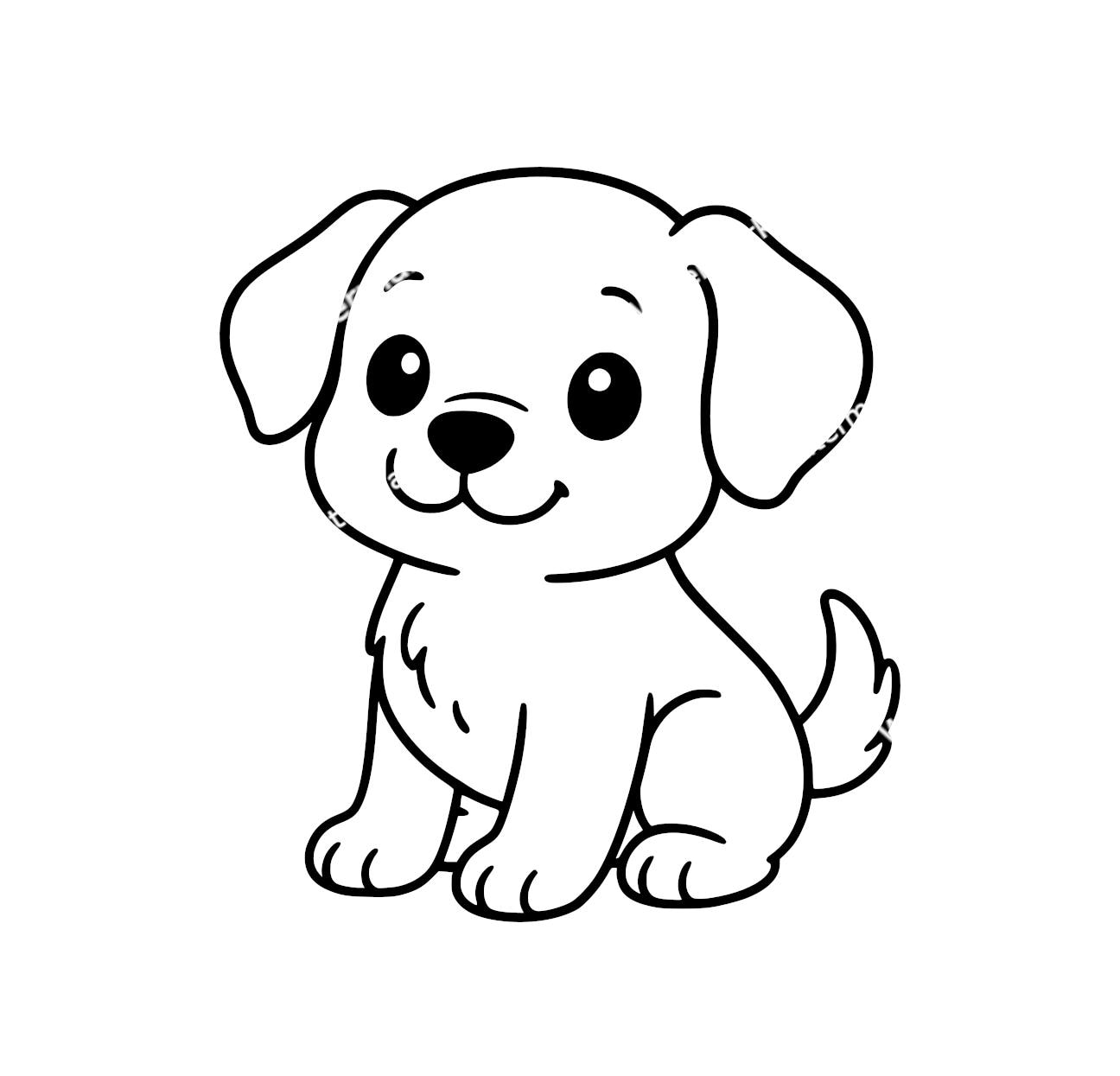 Cute Puppy Line Art Design PNG, SVG, DXF, Pdf – Black and White Dog ...