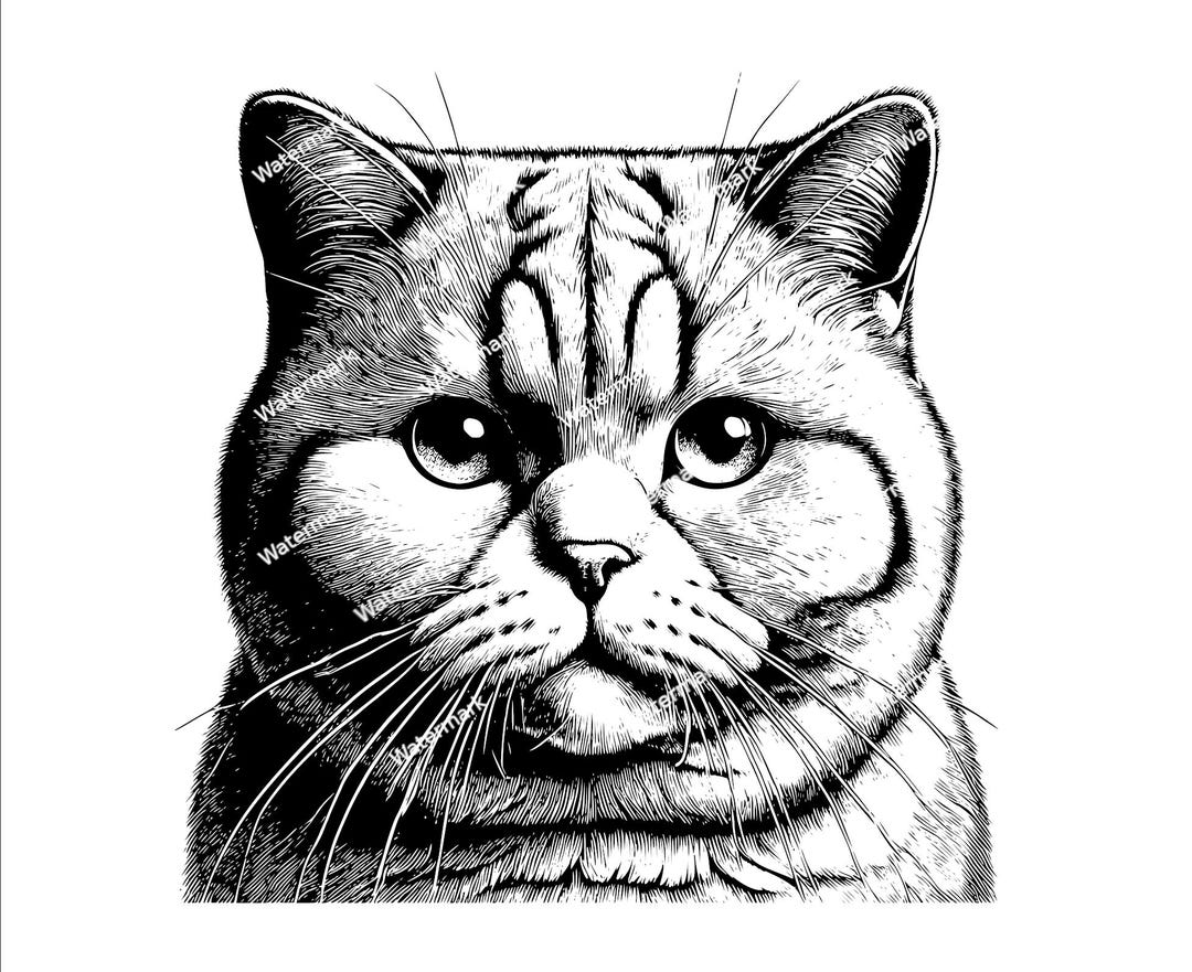 British Cat Face PNG, SVG, DXF Files. Vector Graphic Files. Clip Art ...