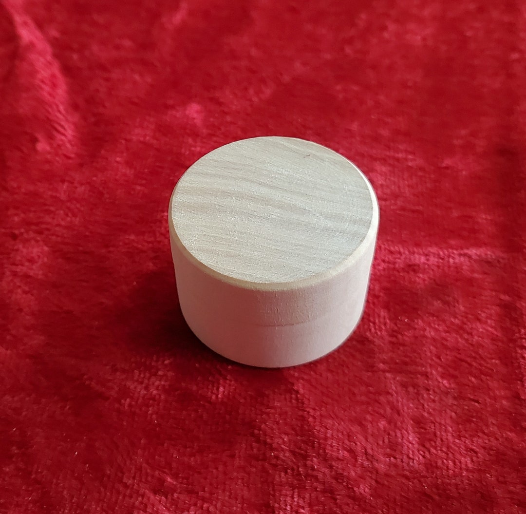 Small Round Wooden Unfinished Box, DIY Box, Wedding Ring Box - Etsy