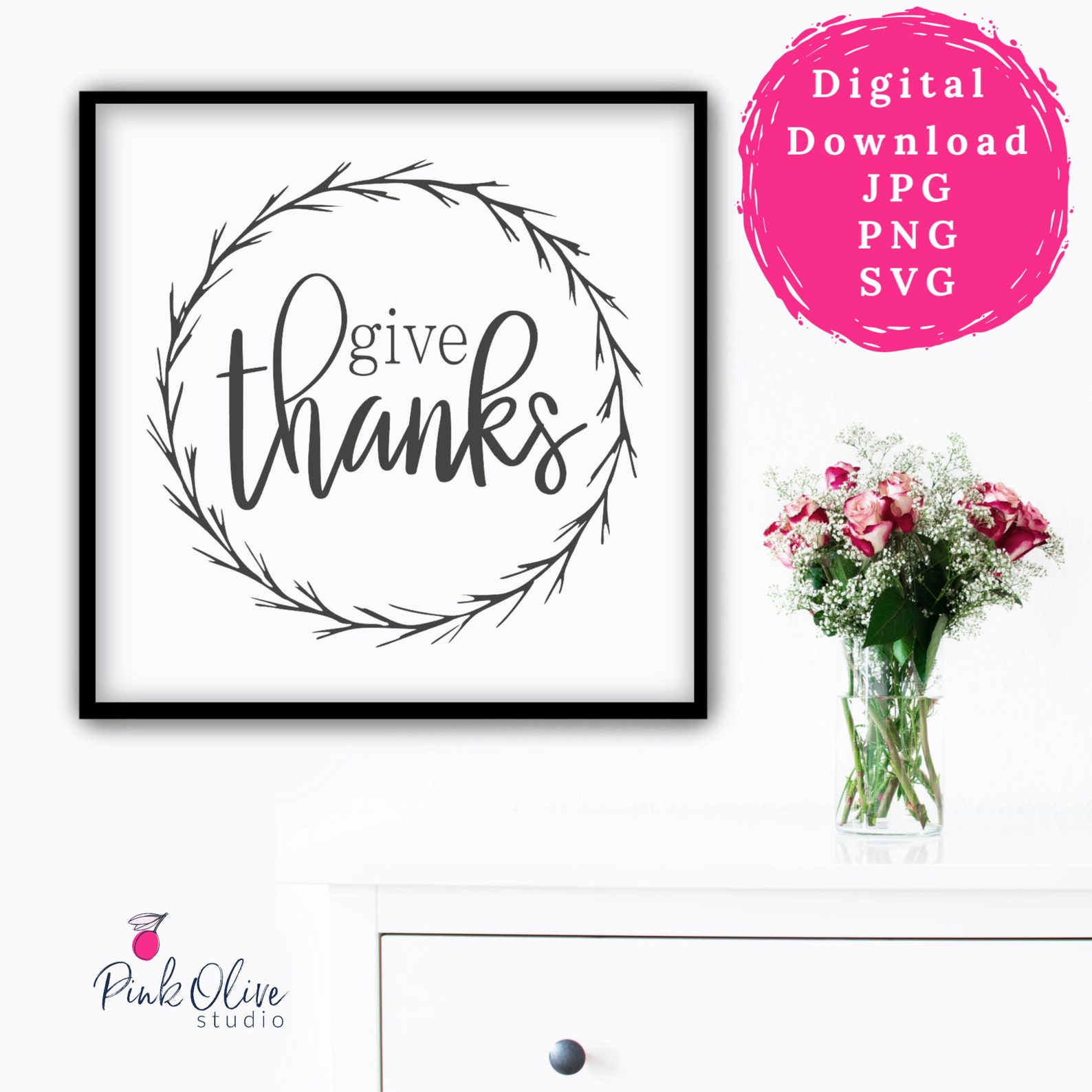 Give Thanks Bible Verse SVG Scripture Print Christian SVG - Etsy