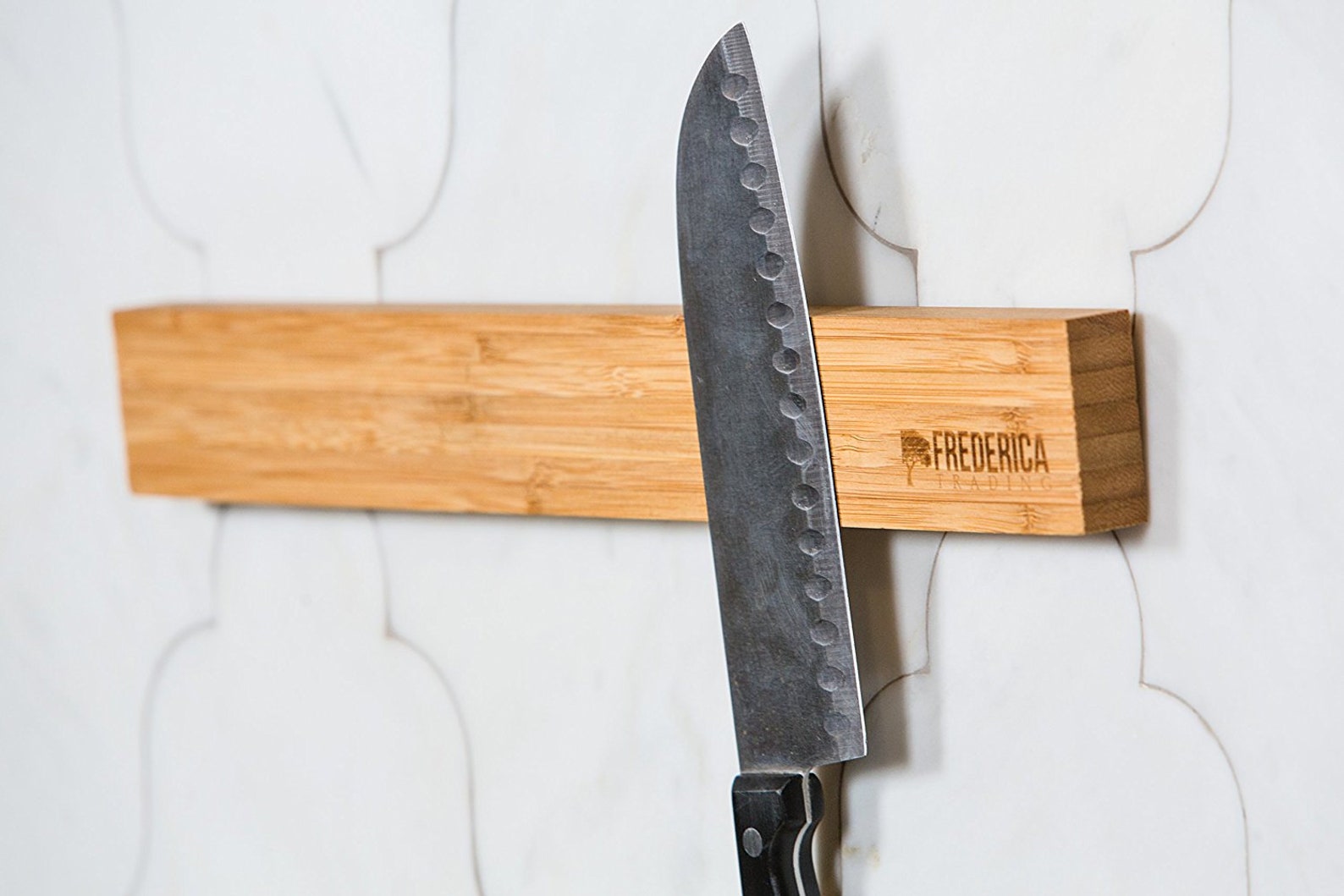 Premium Organic Bamboo 15 Magnetic Knife Strip Holder for Knives ...