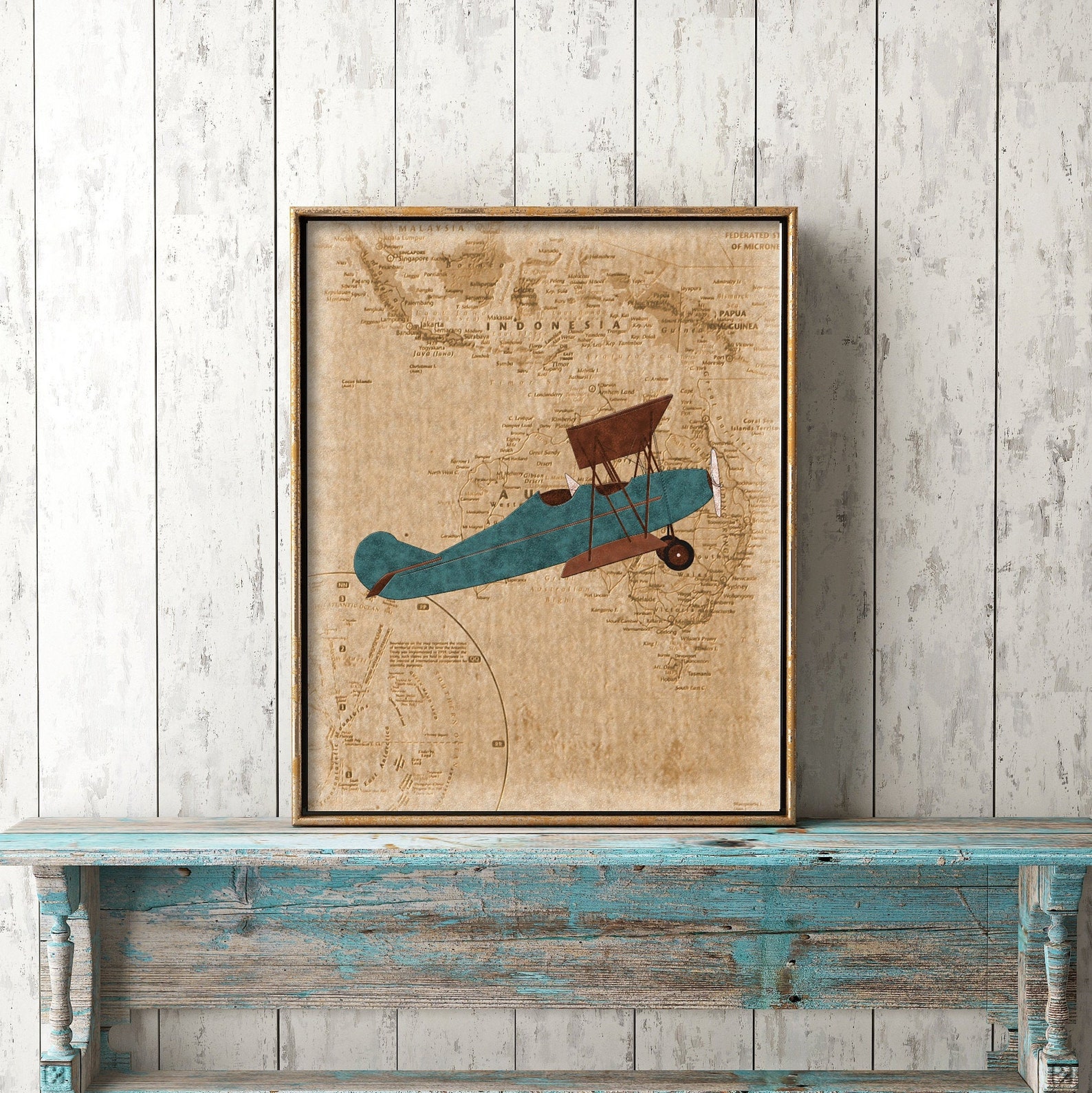 Airplane Nursery Wall Decor - Airplane Decor - Vintage Airplane Nursery ...