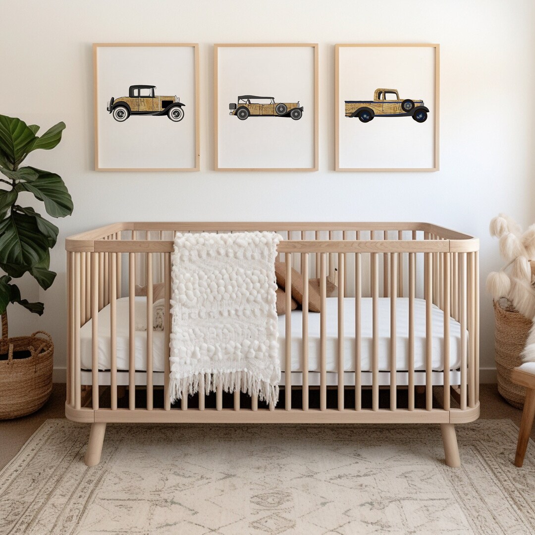 Vintage Car Prints - Travel Themed Nursery Decor - Baby Boy Car Nursery ...