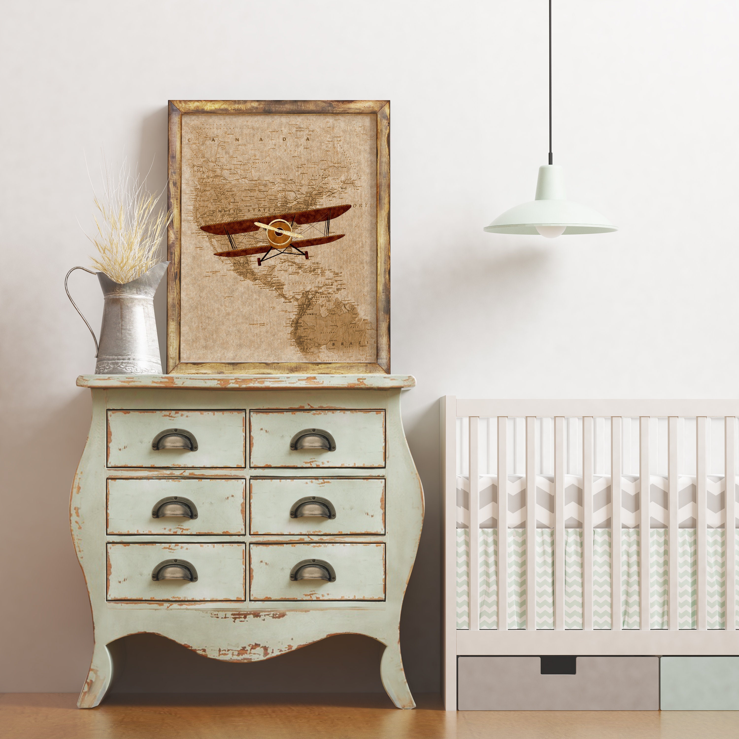 Airplane Theme Nursery Decor Airplane Nursery Art World Map | Etsy