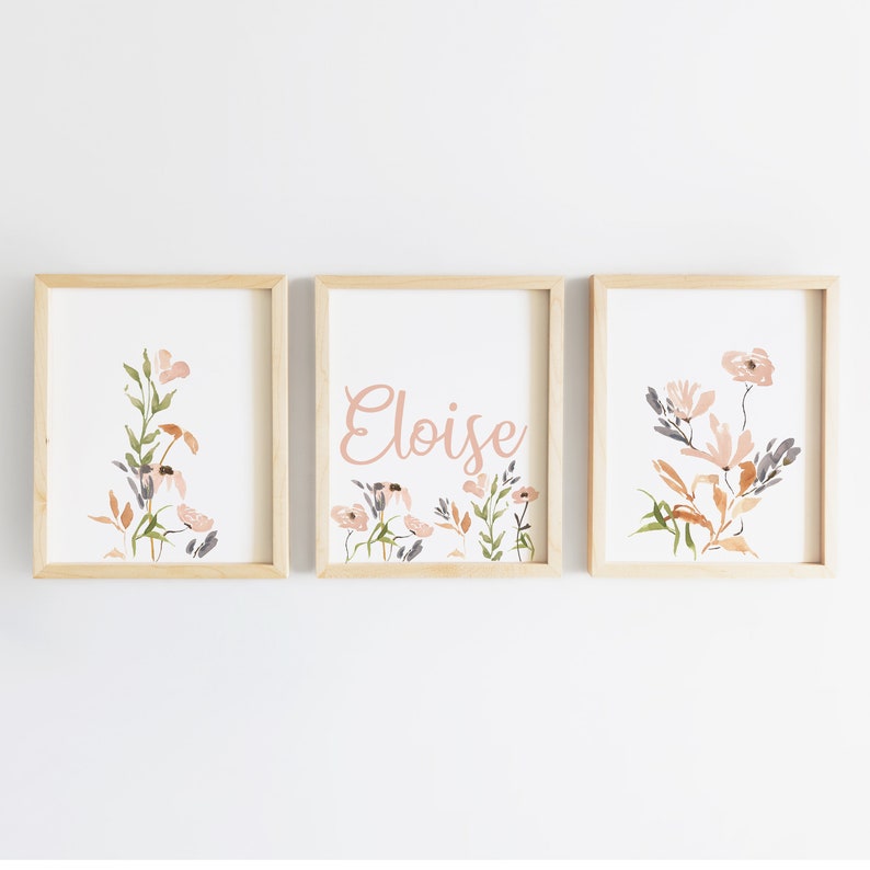Wildflower Nursery Art - Hand Painted Floral Print - Etsy