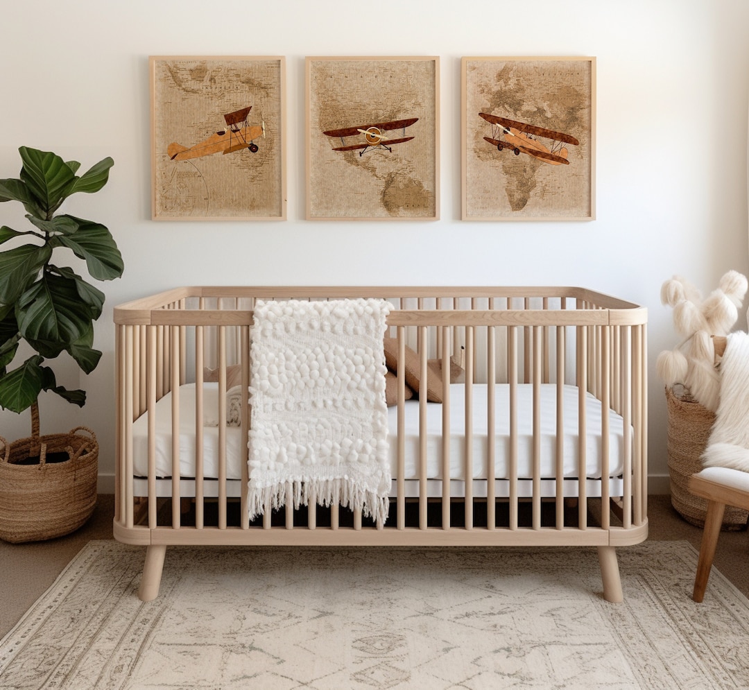 Airplane Theme Nursery Decor Airplane Nursery Art World Map Art Print ...
