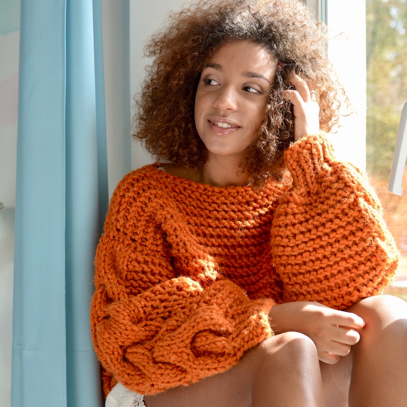 Orange Wool Sweater - Etsy