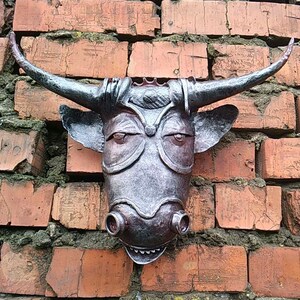 Steampunk Bull, Bull, Hanger, Hooks, Sculpture, Industrial, Recycled ...