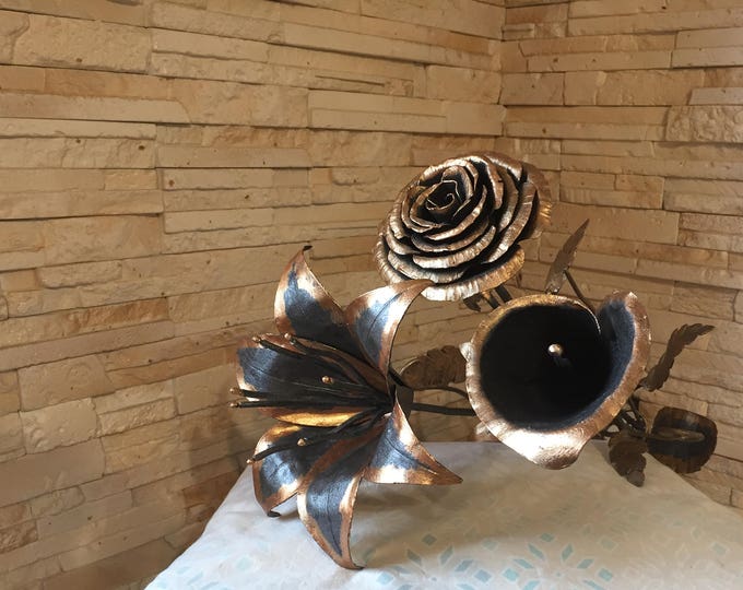 Bouquet Forged Metal, Bouquet of Flowers, Metal Flower, Flower Bouquet ...