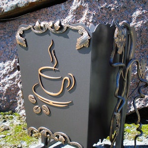 Garbage Can, Coffee Bar Decor, Garbage Bin, Trash Can, Trash Bin, Waste ...