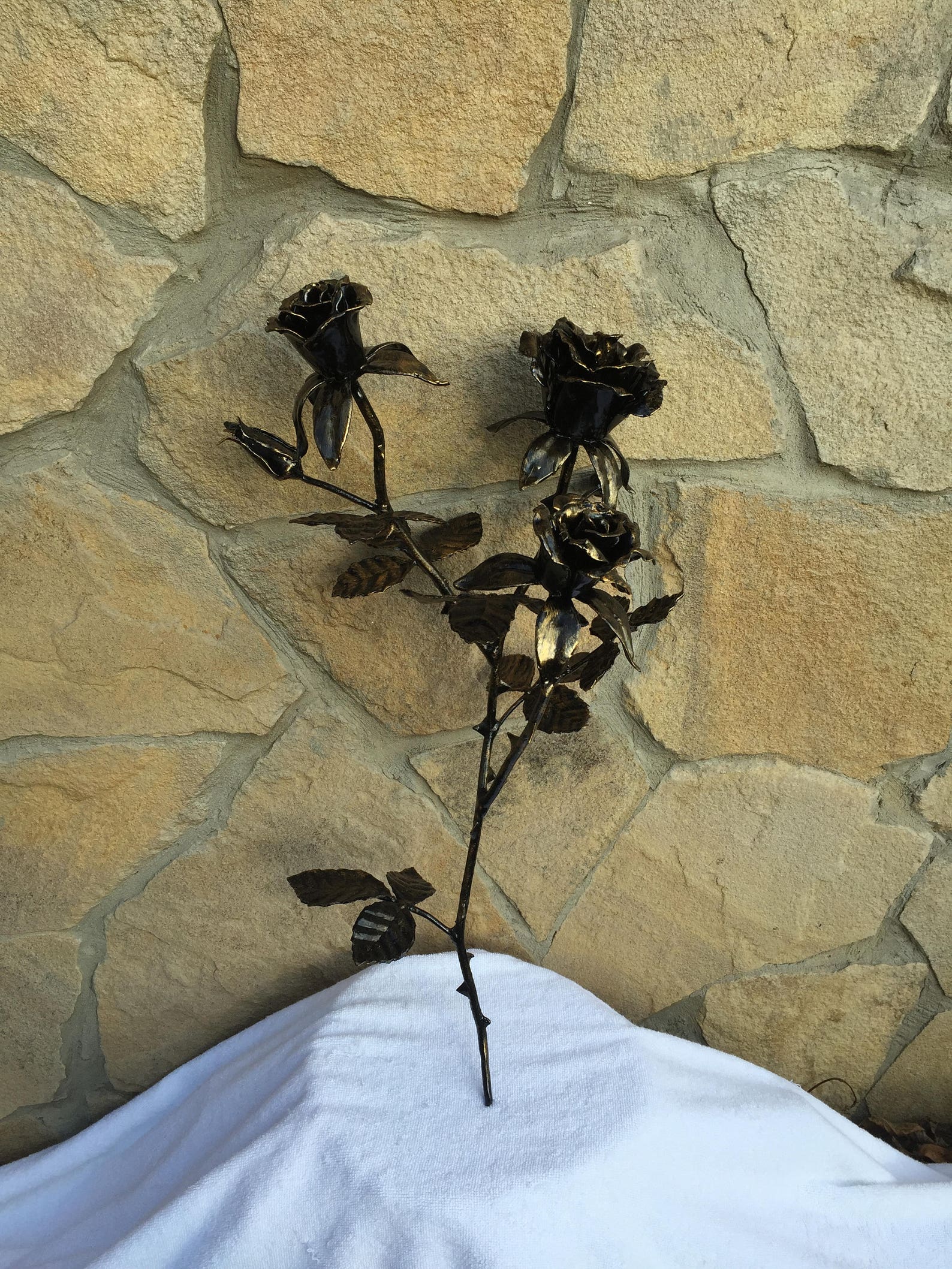 Hand Forged Rose With a Stand Welded Rose Rose - Etsy