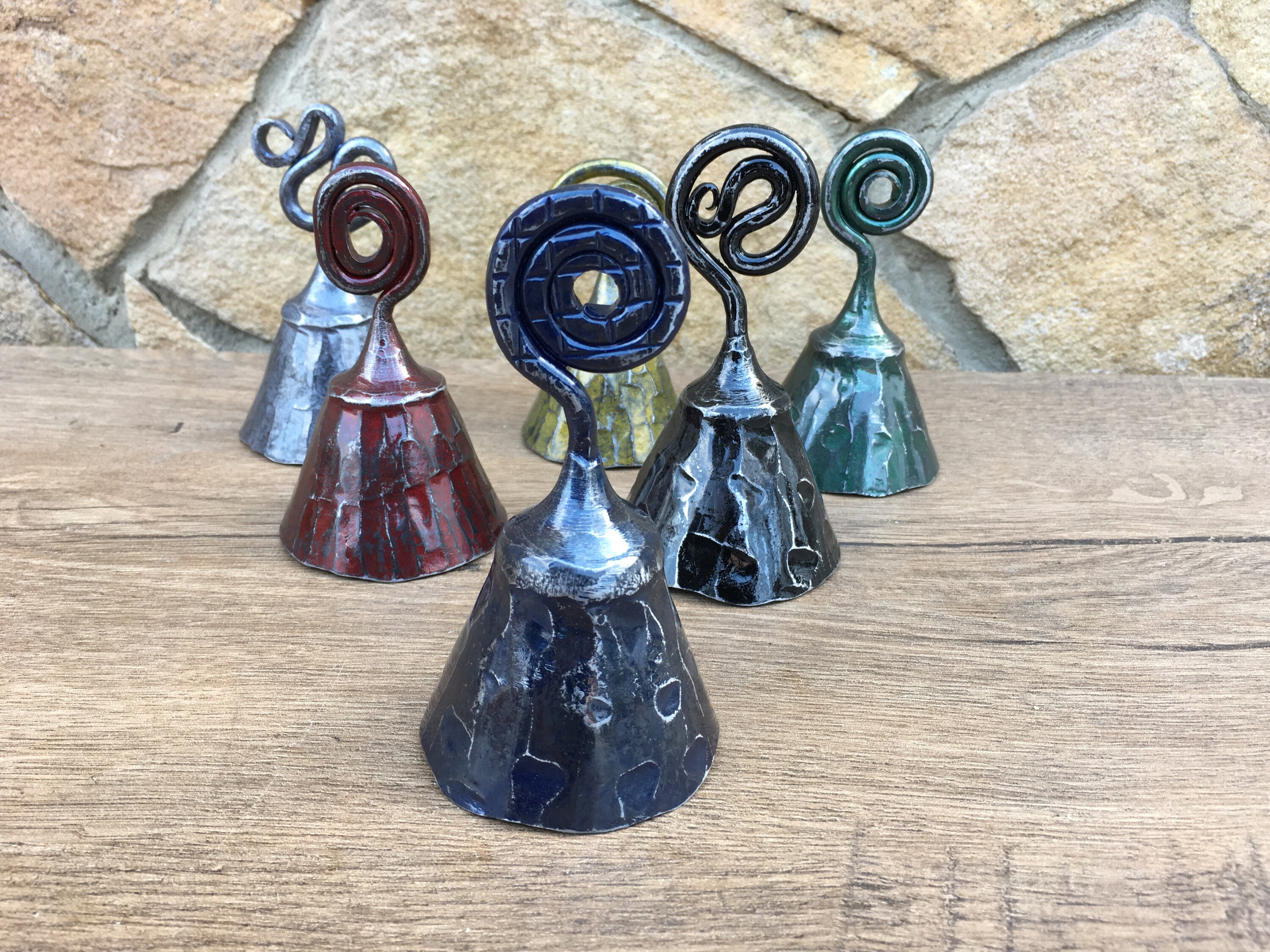 A Set of 6 Bells Iron Bell Hand Forged Bell Wrought Iron - Etsy