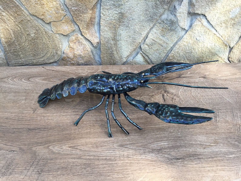 Crawfish Crayfish Crustacean Metal Sculpture Metal - Etsy