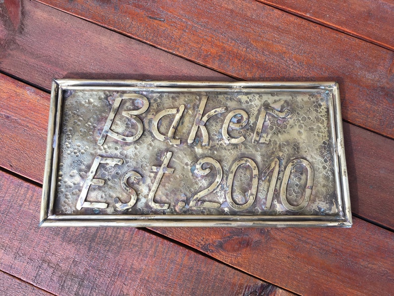 Bronze family name bronze family plaque bronze family sign | Etsy