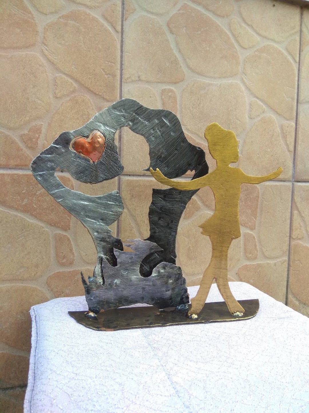 Table Decor, Room Decor, Table Centerpiece, Iron Gift, Metal Art, Heart ...