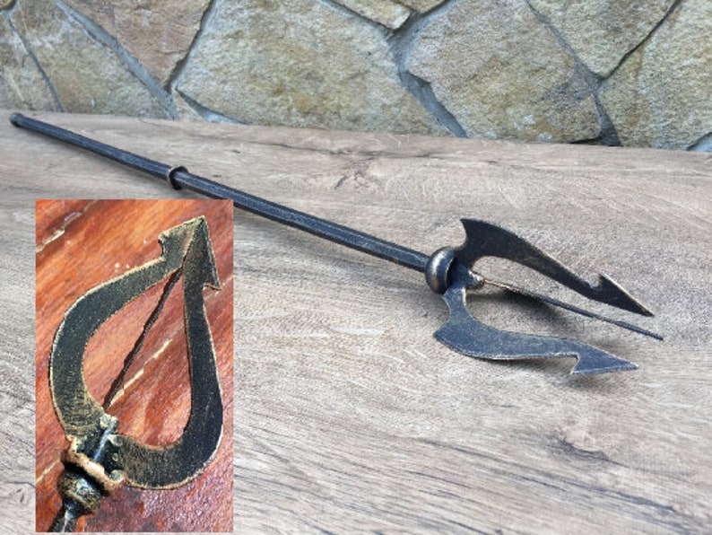 Hand gesmeed drietand drietand van poseidon drietand charme | Etsy ...