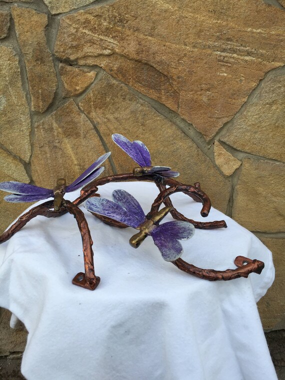 Three metal dragonflies dragonfly dragonfly figurine metal | Etsy