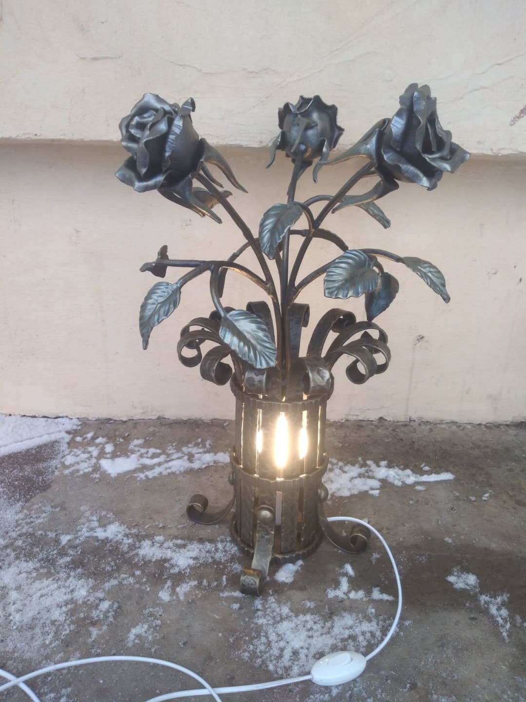 Table Lamp, Iron Rose, Iron Gift, Iron Anniversary, Bedside Lamp ...