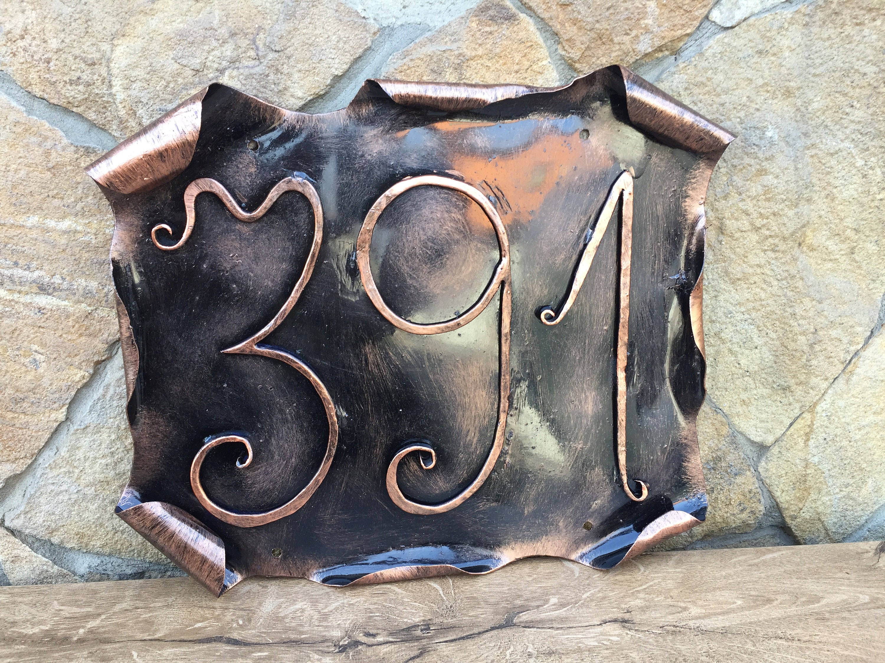 Hand forged house number personalized house plaque hand | Etsy