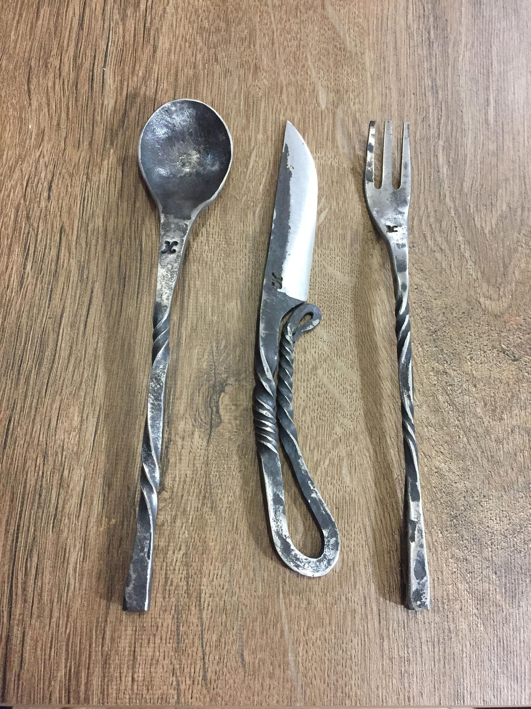 Medieval cutlery set knife spoon middle ages cutlery camp | Etsy