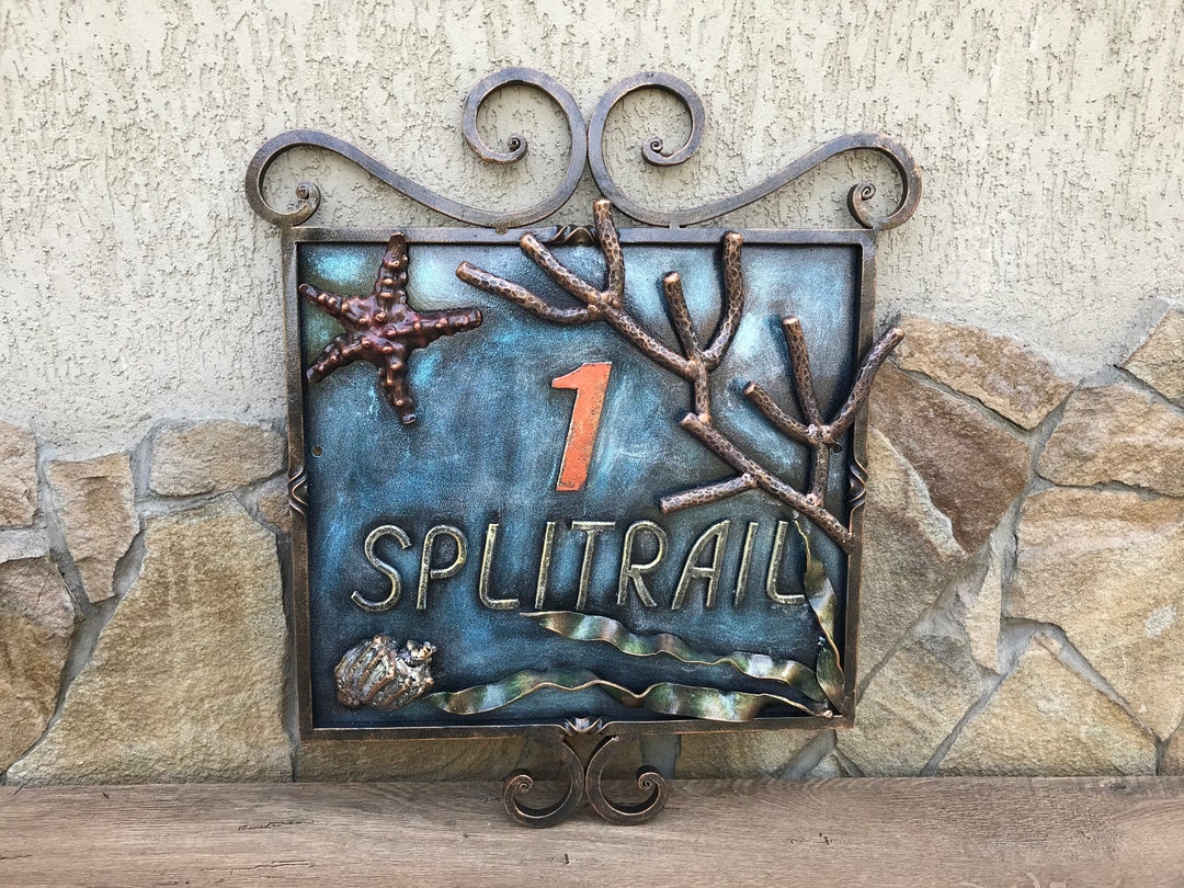 House Number Plaque, House Number Sign, Sea Theme, Ocean Theme, House ...