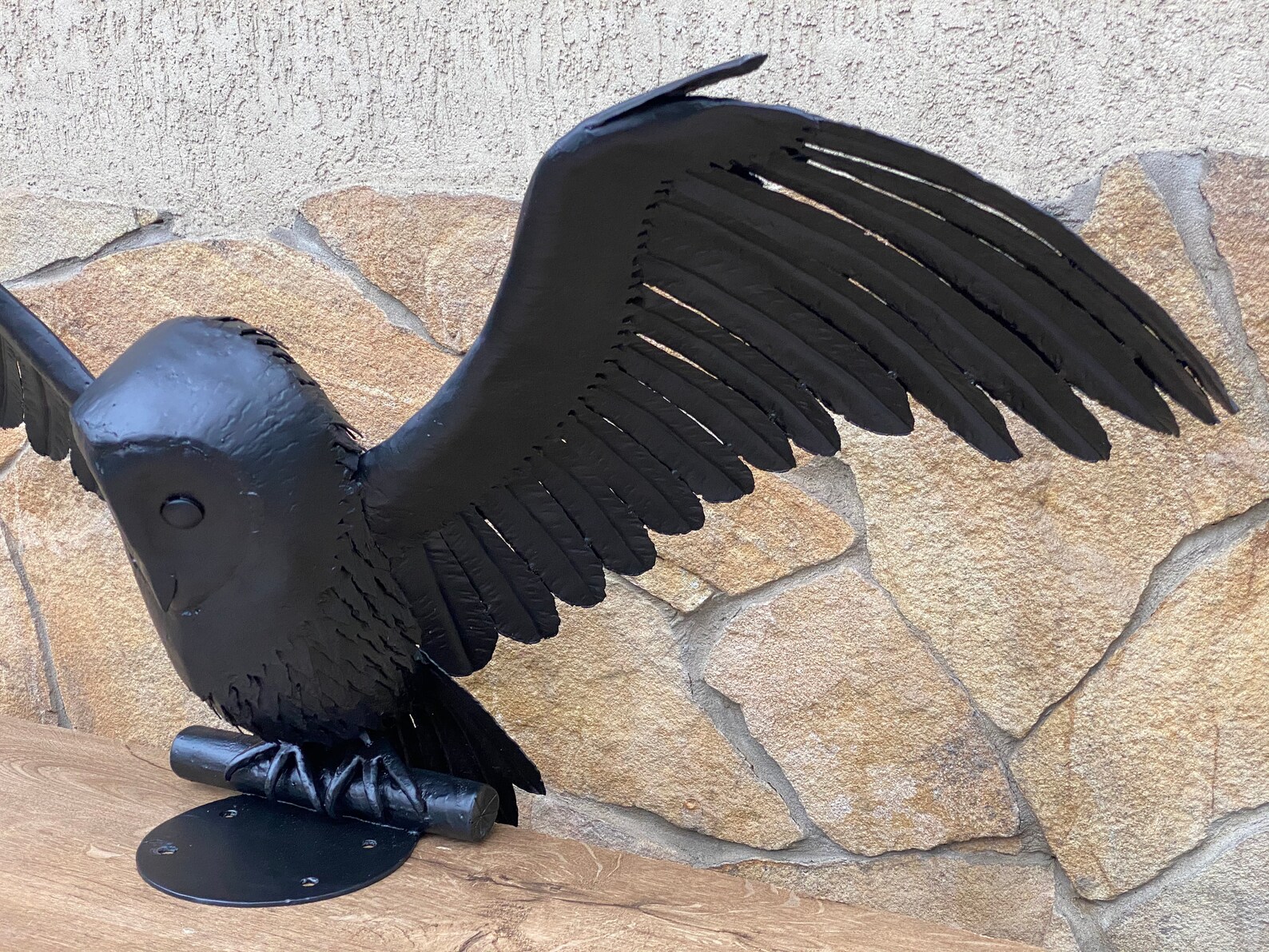 Hand Forged Owl Owl Garden Decor Iron Gift Bird Wild - Etsy