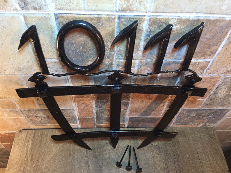 Hand Forged House Number Sign Medieval Rustic Plaque - Etsy
