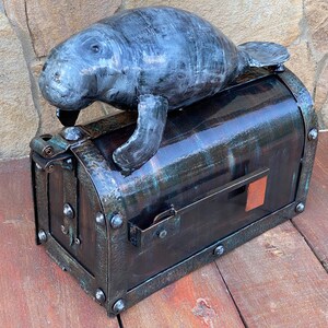 Mailbox, Mail Box, Nautical, Coastal, Chest, Steel Gift, Manatee, Iron ...