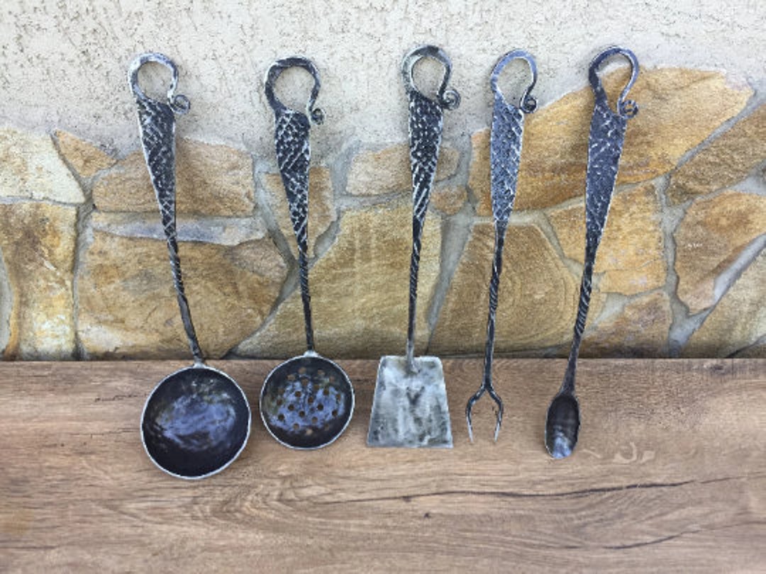 Medieval Cutlery, Ladle, Ladle Water Dipper, Spatula, Fork, Spoon ...