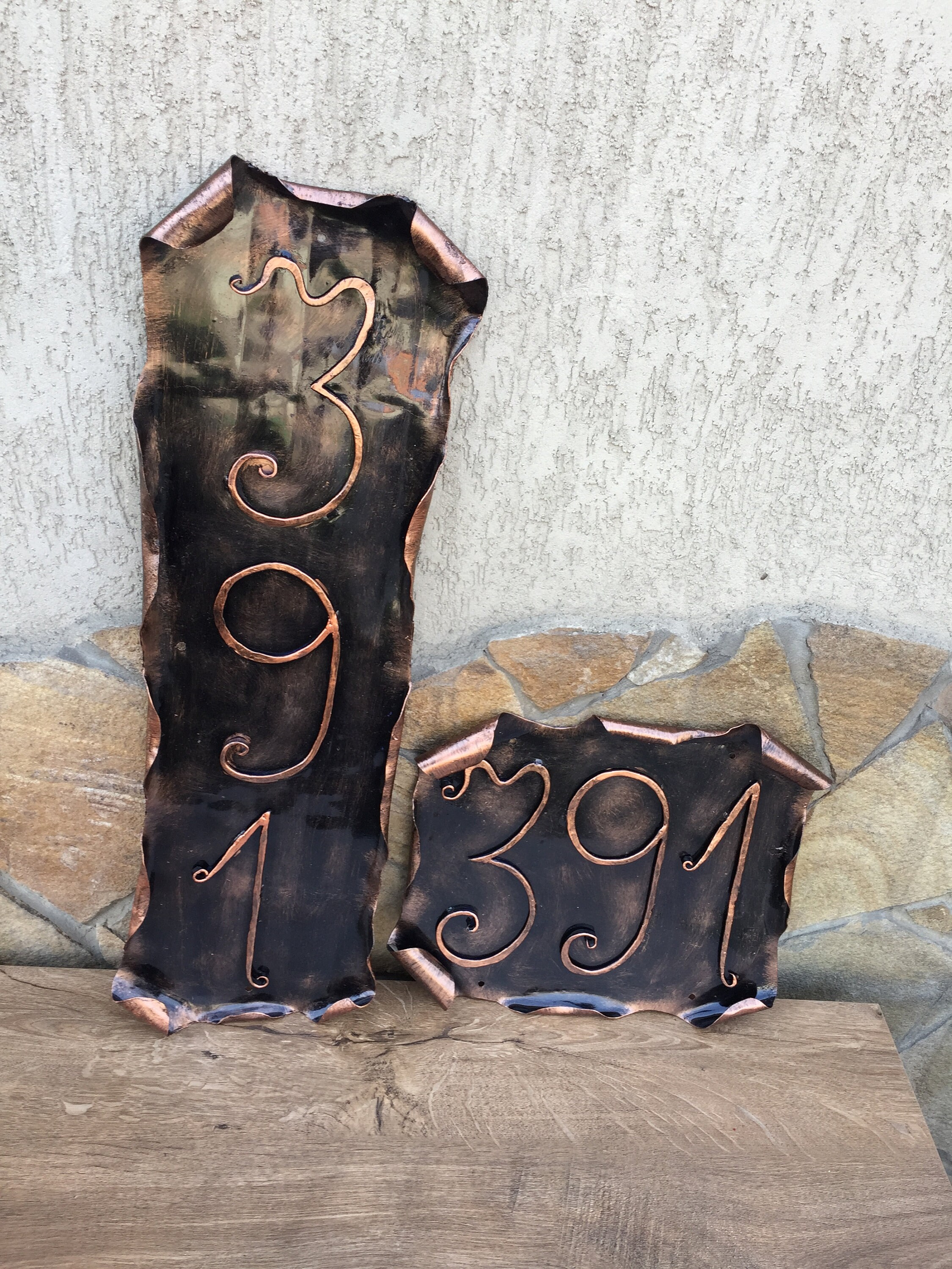 Hand forged house number personalized house plaque hand | Etsy