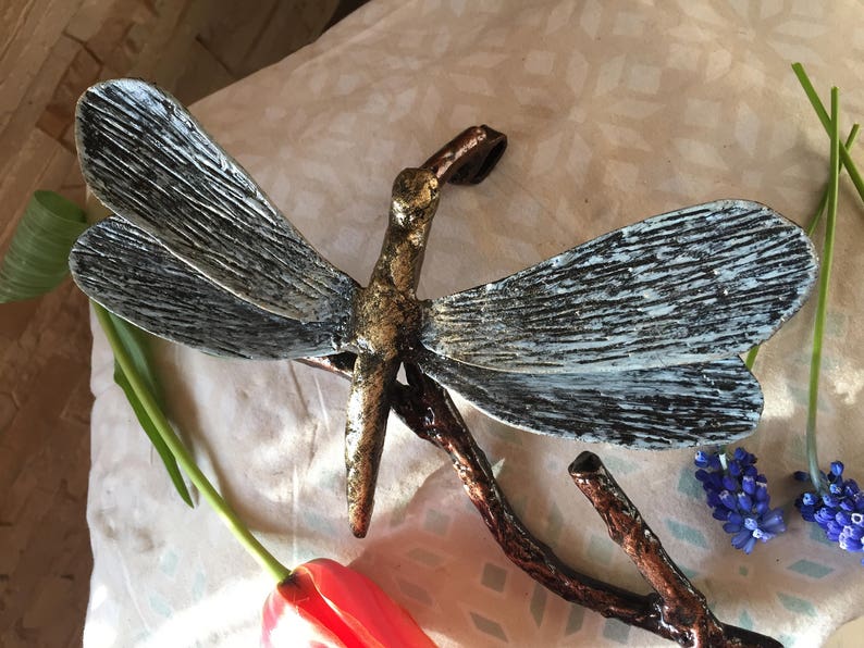Dragonfly Metal Dragonfly Dragonfly Figurine Forged - Etsy