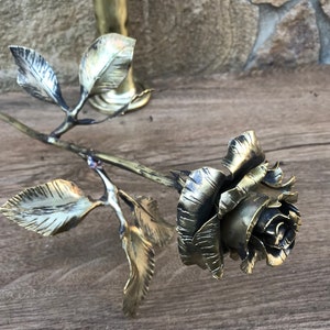 Bronze Rose, Bronze Vase,bronze Gift,bronze Flower,bronze Gift for Wife ...