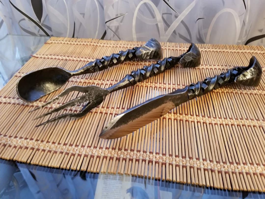 Spoon, Fork, Knife, Cutlery, Medieval, Viking Gift, Flatware, Fireplace ...