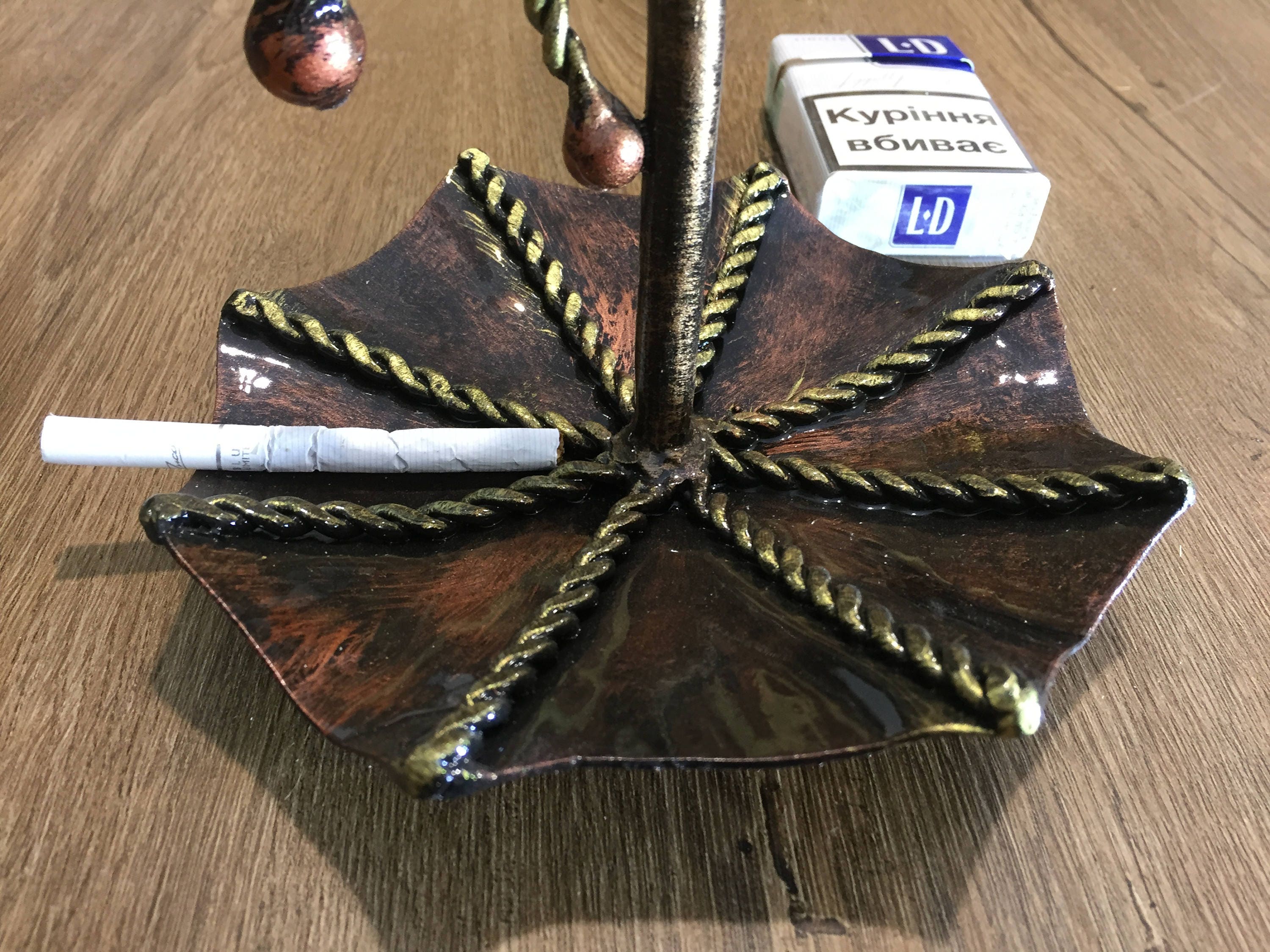 Hand forged ash tray iron anniversary gift for him iron | Etsy