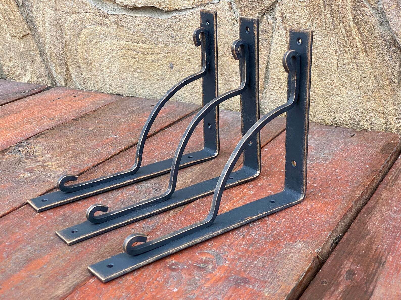 Shelf Brackets Bracket Bracket Hooks Hand Forged Brackets | Etsy