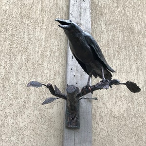 Crow, Iron Crow, Metal Sculpture, Metal Figurine, Art Object, Hand ...