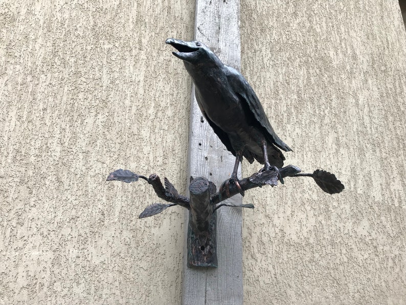 Crow, Iron Crow, Metal Sculpture, Metal Figurine, Art Object, Hand ...