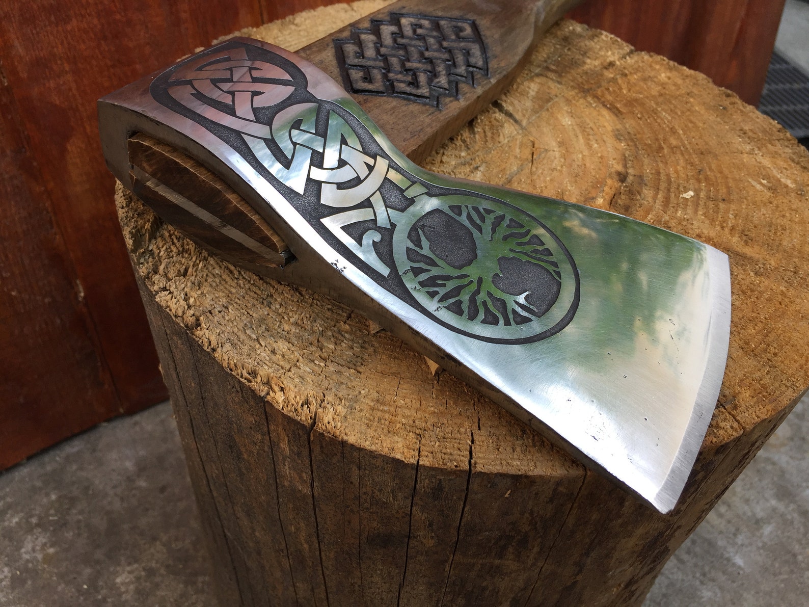 Axe Ax Viking Axe Tree of Life Medieval Axe Kitchen - Etsy