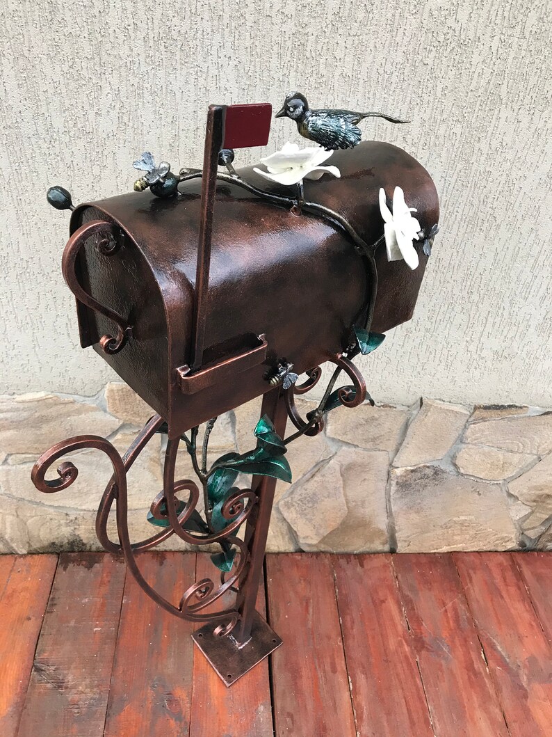 Mail Box Mailbox Orchid Bee Bird Hand Forged Mailbox - Etsy