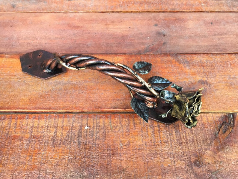 Door Handle Floral Decor Rose Flower Barn Door Handle - Etsy