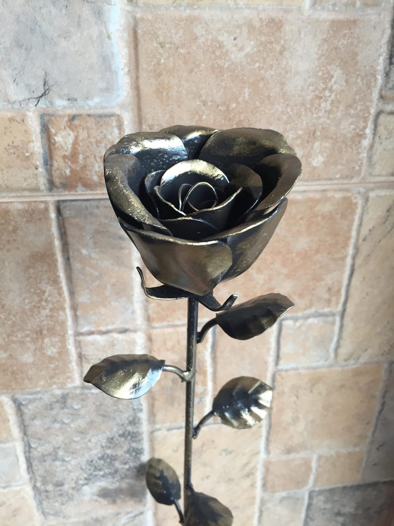 Iron Rose Steel Rose Metal Rose Forged Flower Metal - Etsy