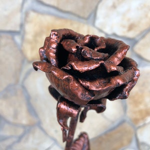 Metal Rose, Wedding Anniversary, Wedding Gift, Wrought Iron Rose, Iron ...
