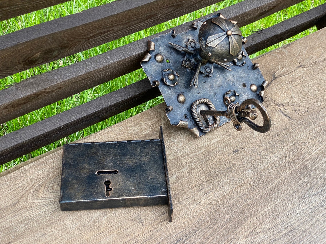 Medieval lock key door pull medieval door hardware | Etsy