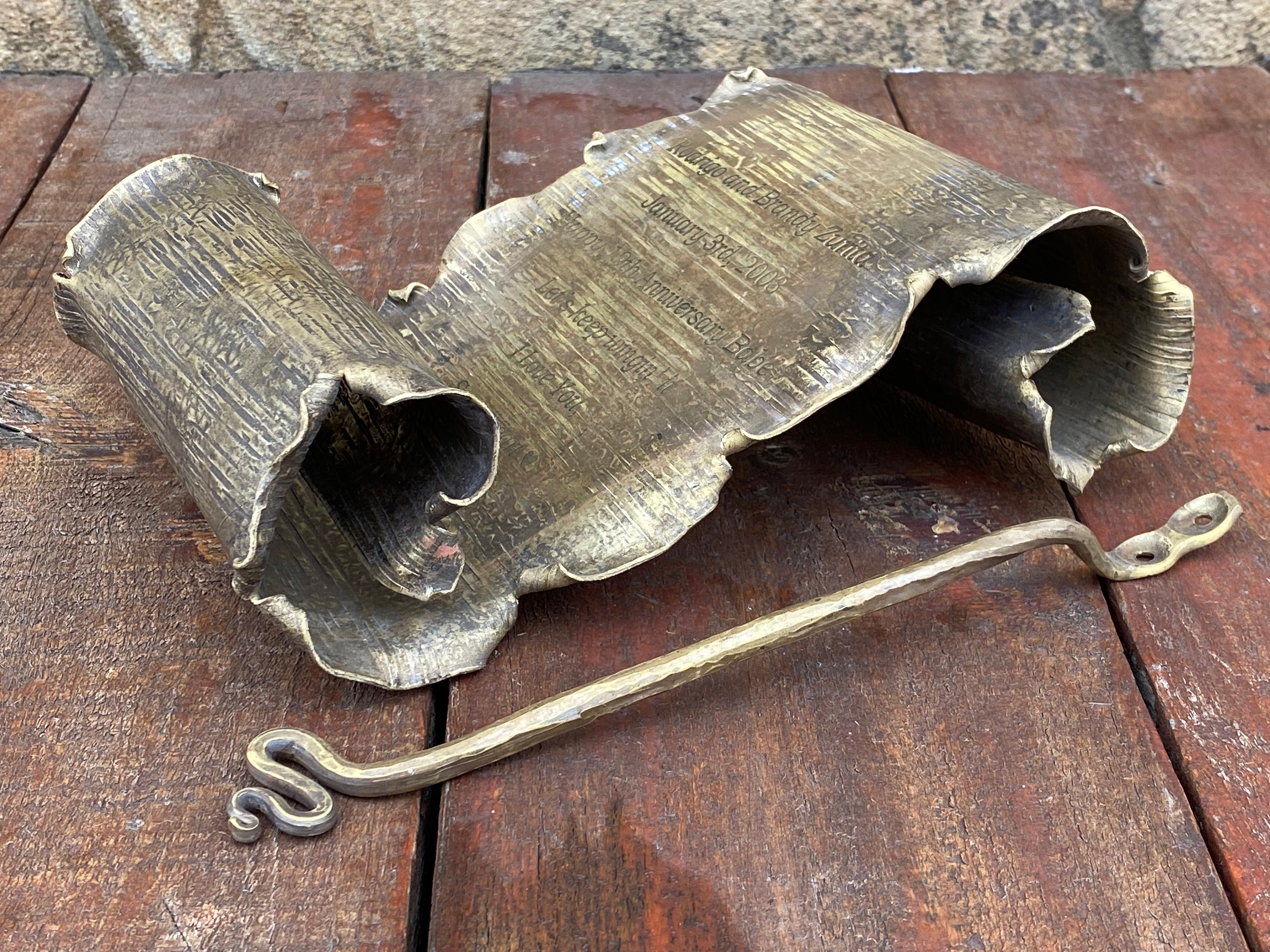 Bronze Scroll 8th Anniversary 19th Anniversary Bronze - Etsy