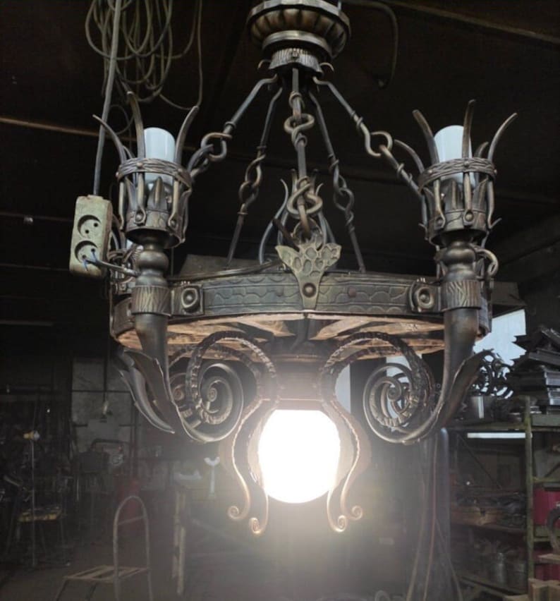 Chandelier Ceiling Lamp Medieval Sconce Castle Viking - Etsy