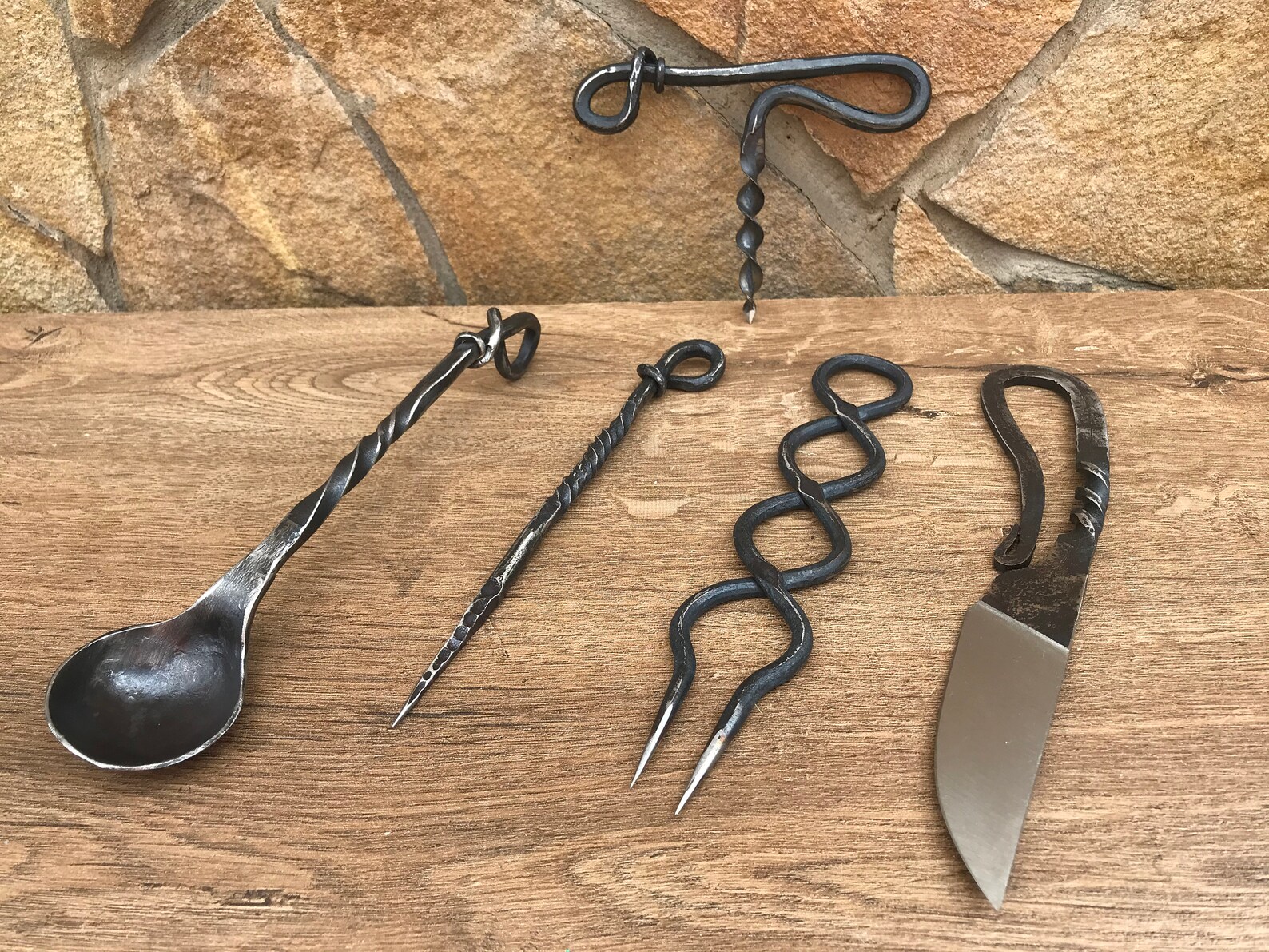 Viking Steel Cutlery Set Rustic Cutlery Reenactment SCA - Etsy