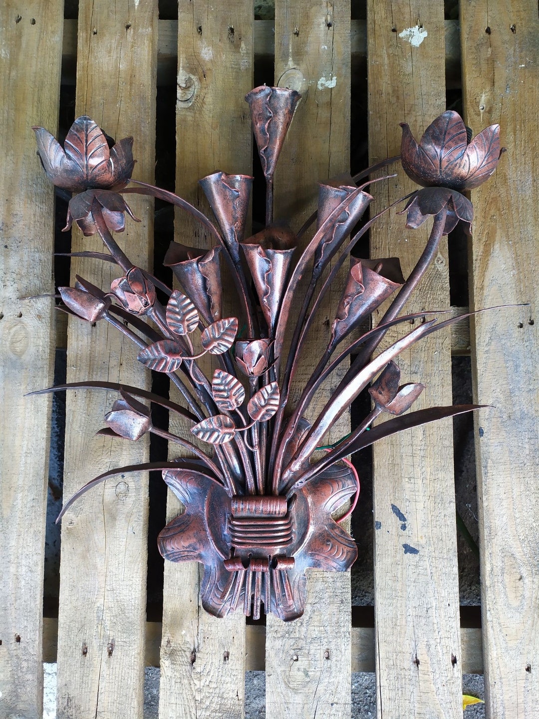 Floral Sconce, Floral Lantern, Wall Sconce, Floral Light, Floral Lamp ...
