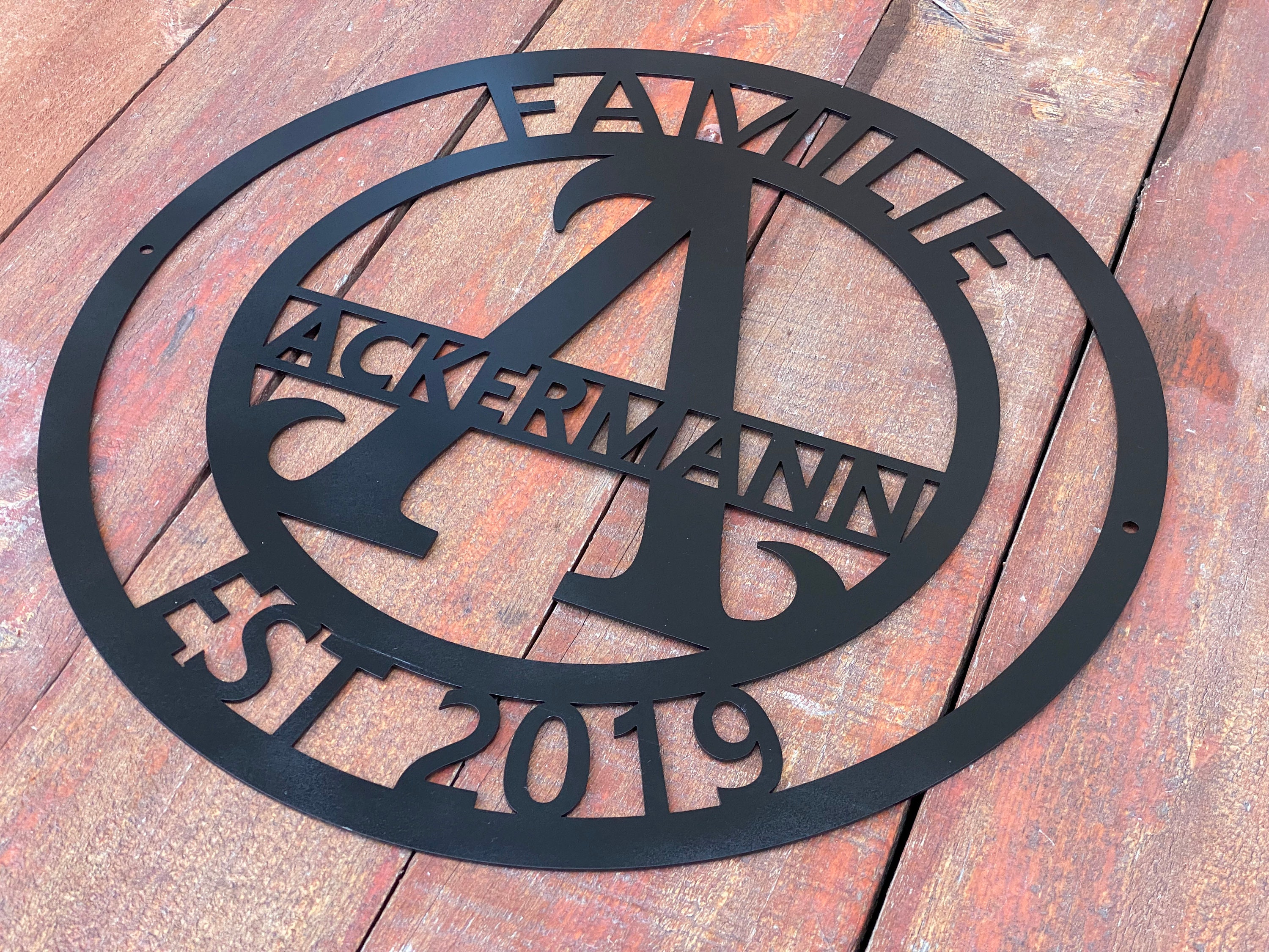 Monogram Sign Name Sign Family Established Family Monogram | Etsy