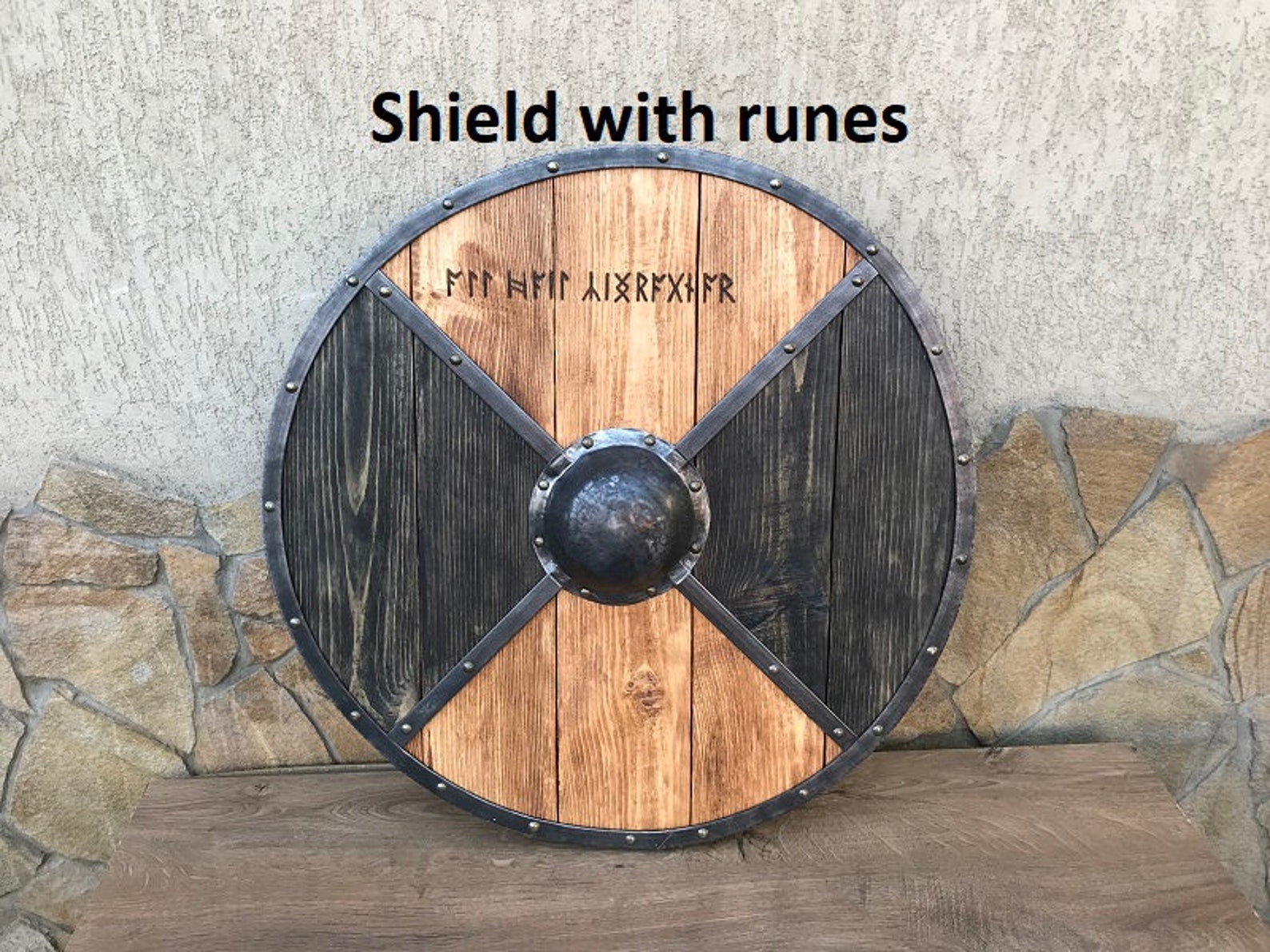 Runic shield viking shield viking rune shield viking runes | Etsy